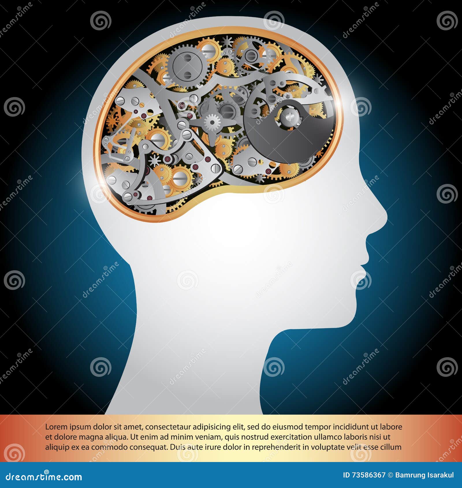 Brain stock illustration. Illustration of gear, work - 73586367