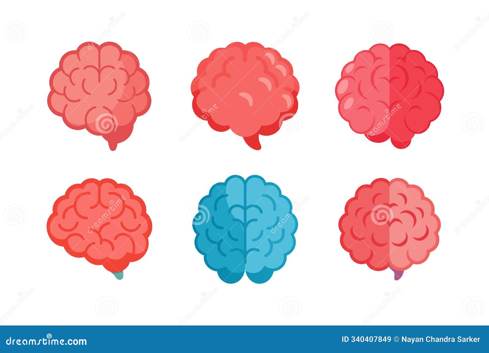 Brain Vector Art Illustration Icon Set Stock Illustration ...