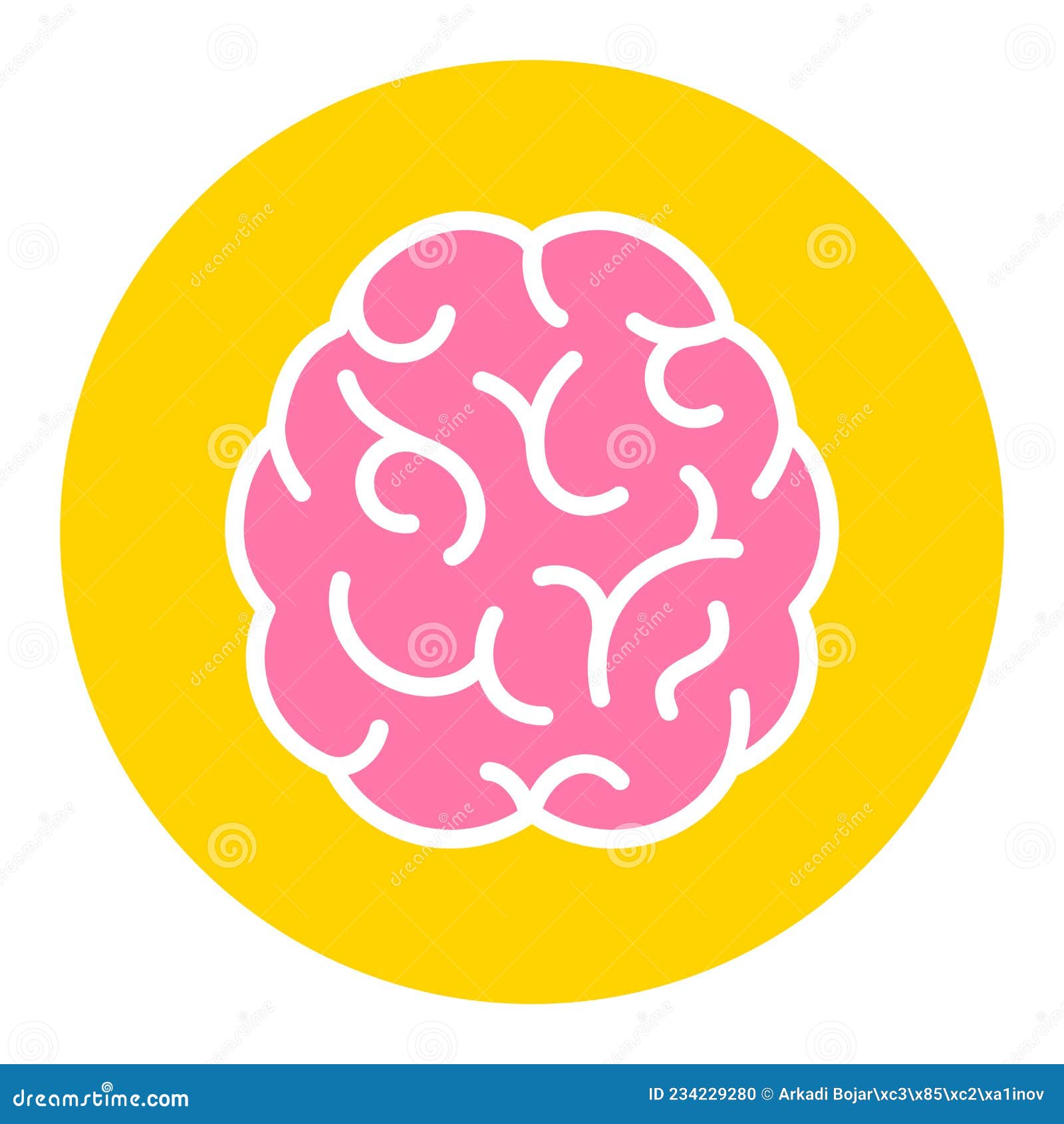 Brain vector cartoon stock vector. Illustration of creativity - 234229280
