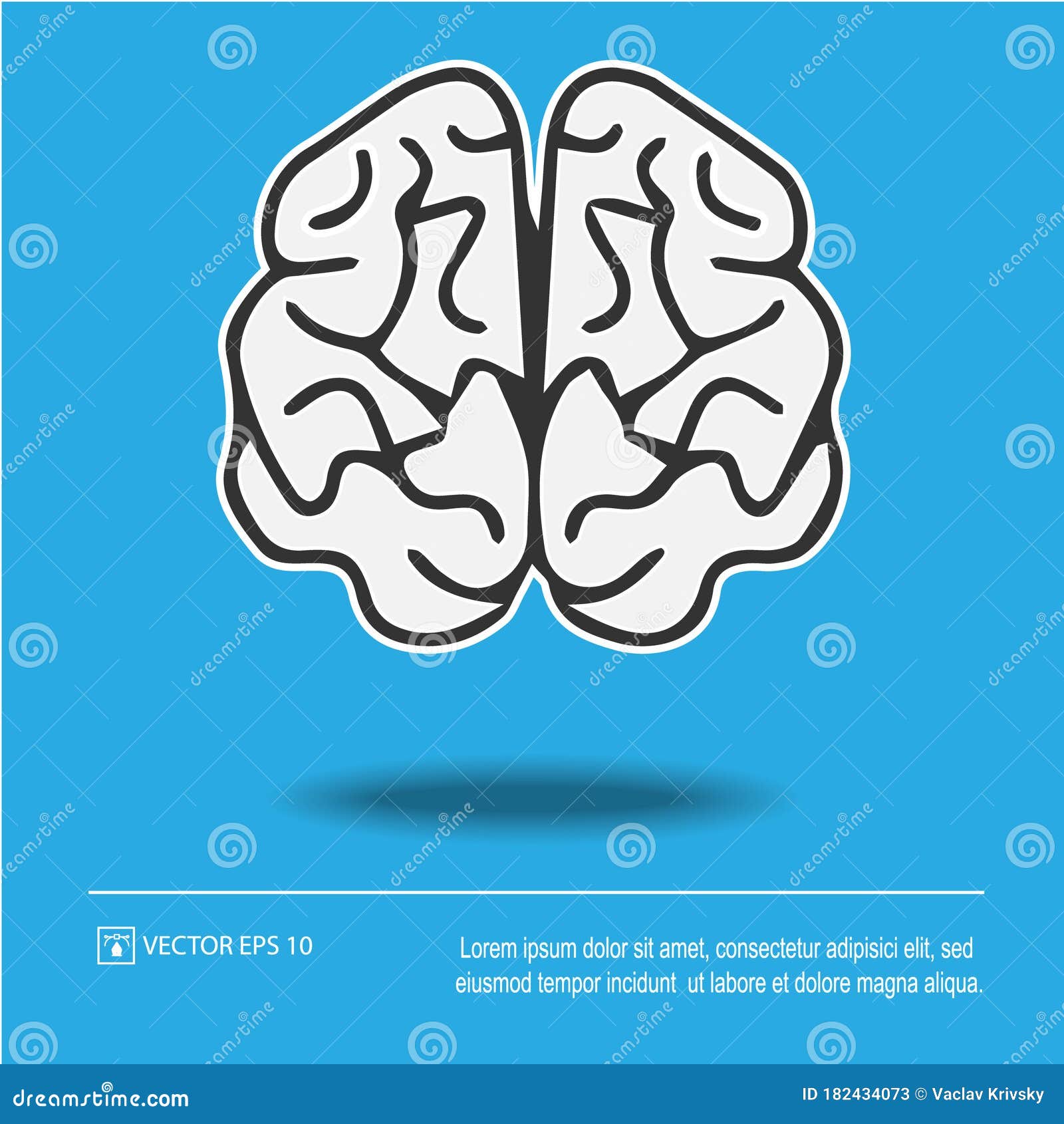 Brain Vector Icon Eps 10. Simple Isolated Illustration Stock Vector ...