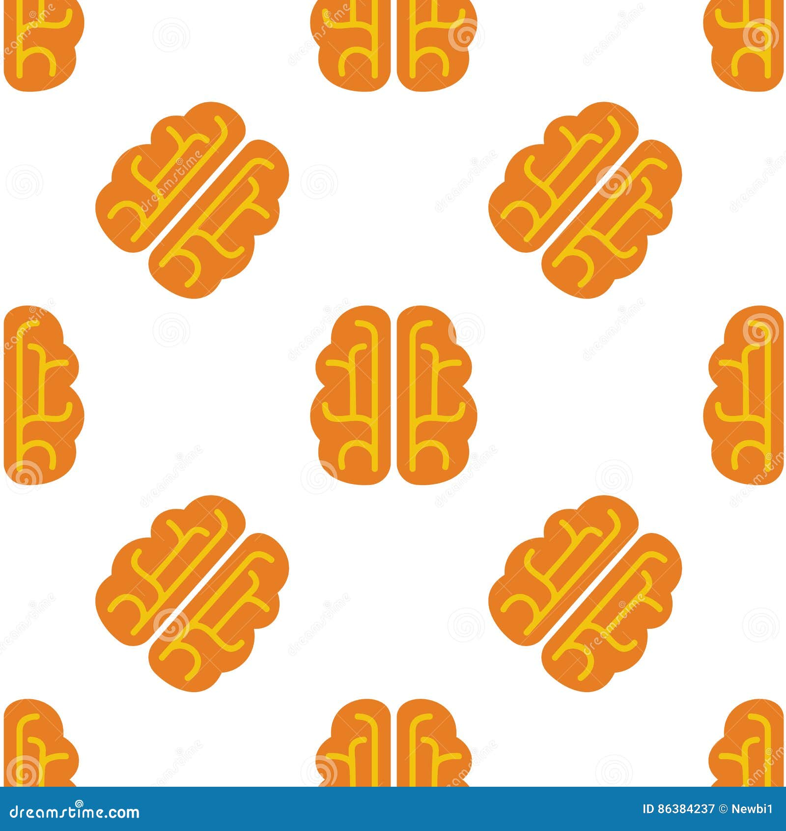 Brain Vector Icon Seamless Pattern Stock Vector - Illustration of ...