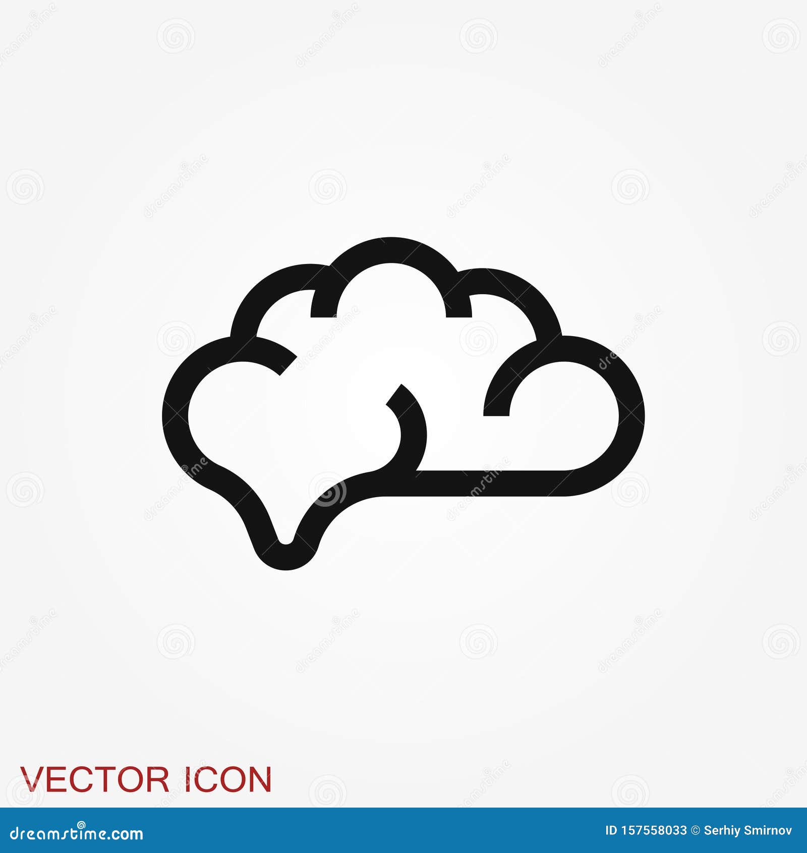 Brain Vector Icon. Simple Illustration Isolated on Background Stock ...