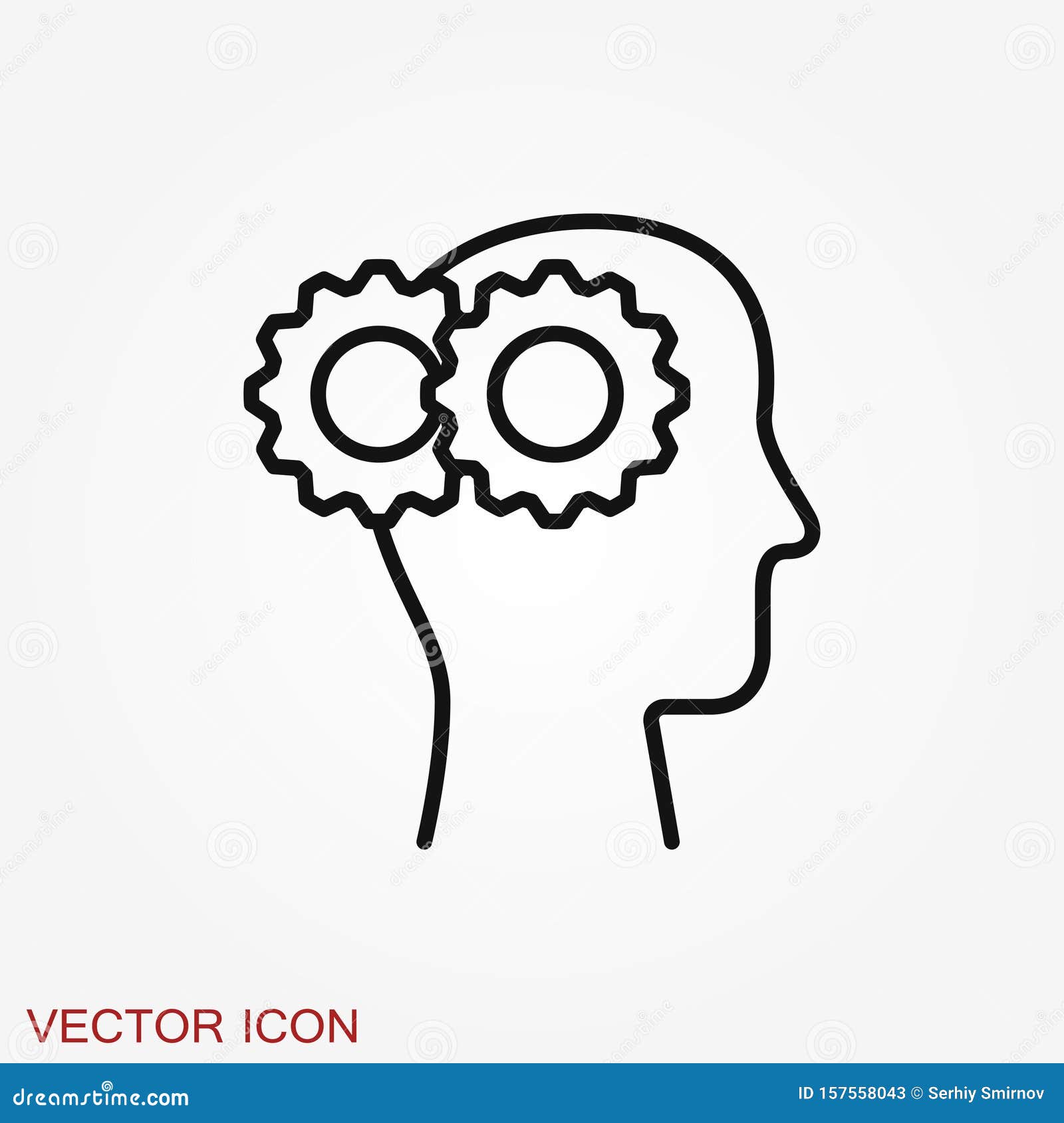 Brain Vector Icon. Simple Illustration Isolated on Background Stock ...