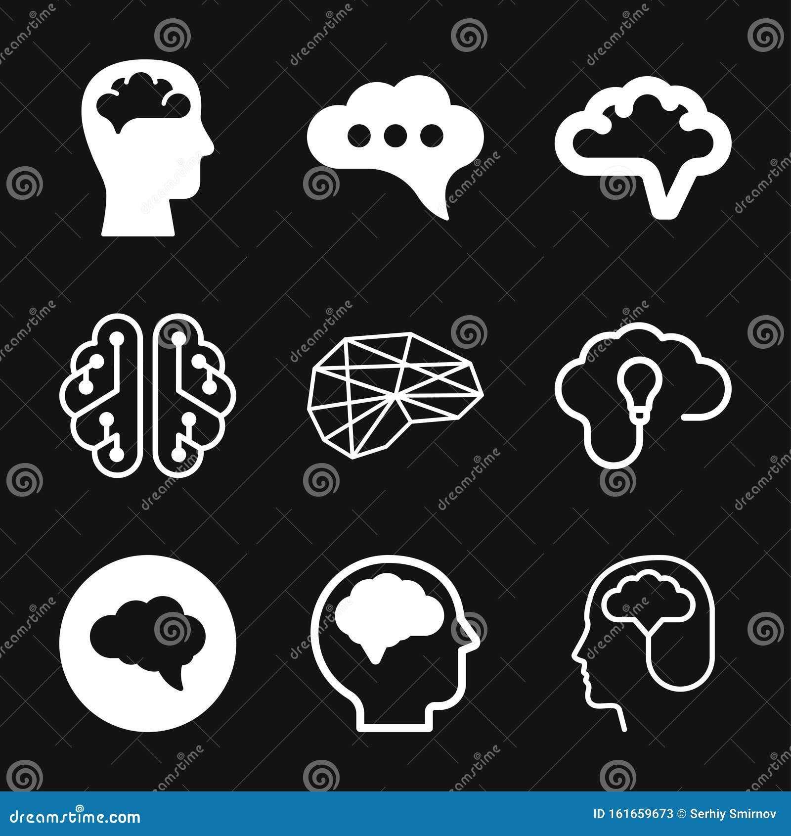 Brain Vector Icon. Simple Illustration Isolated on Background Stock ...