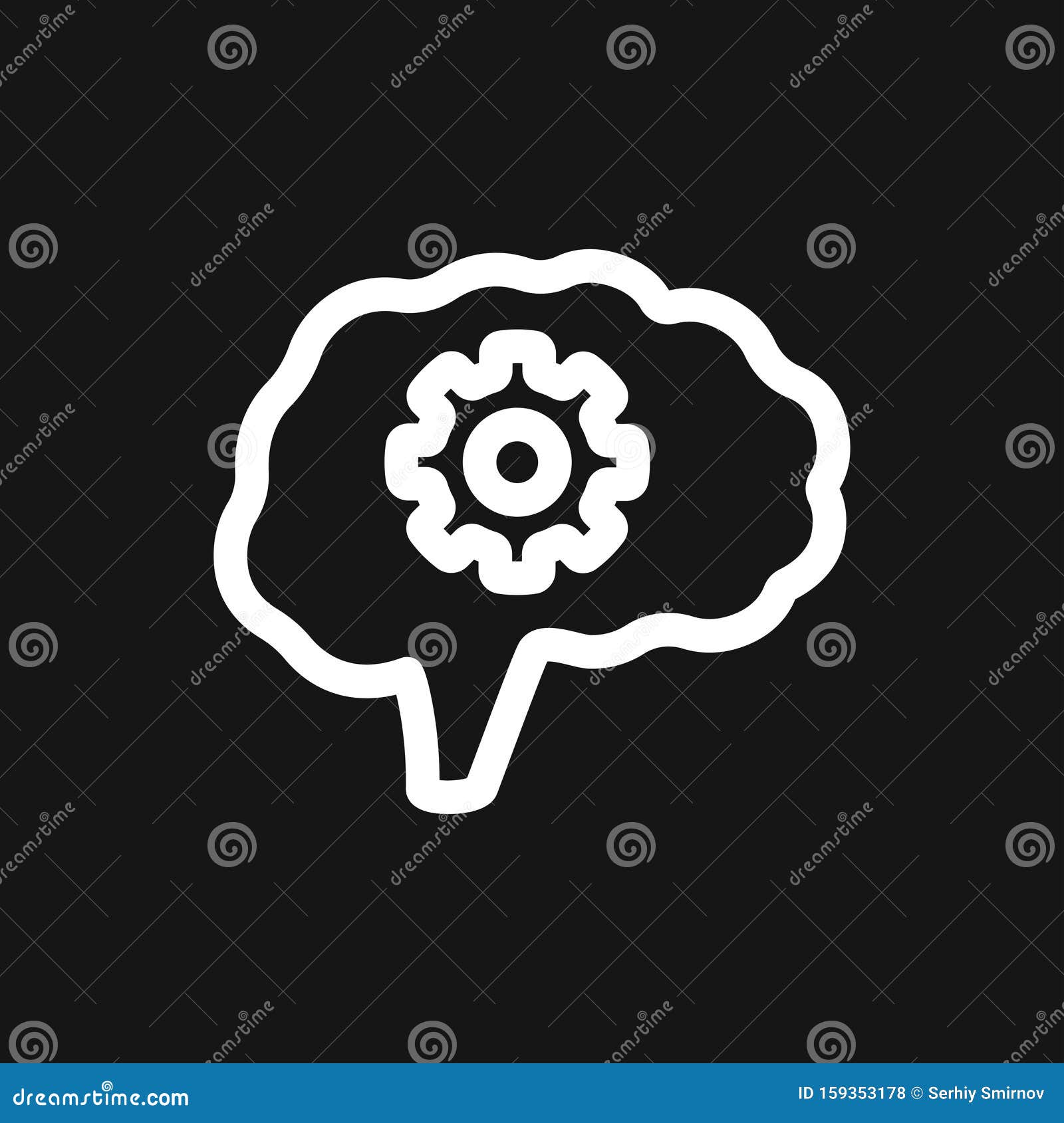 Brain Vector Icon. Simple Illustration Isolated on Background Stock ...