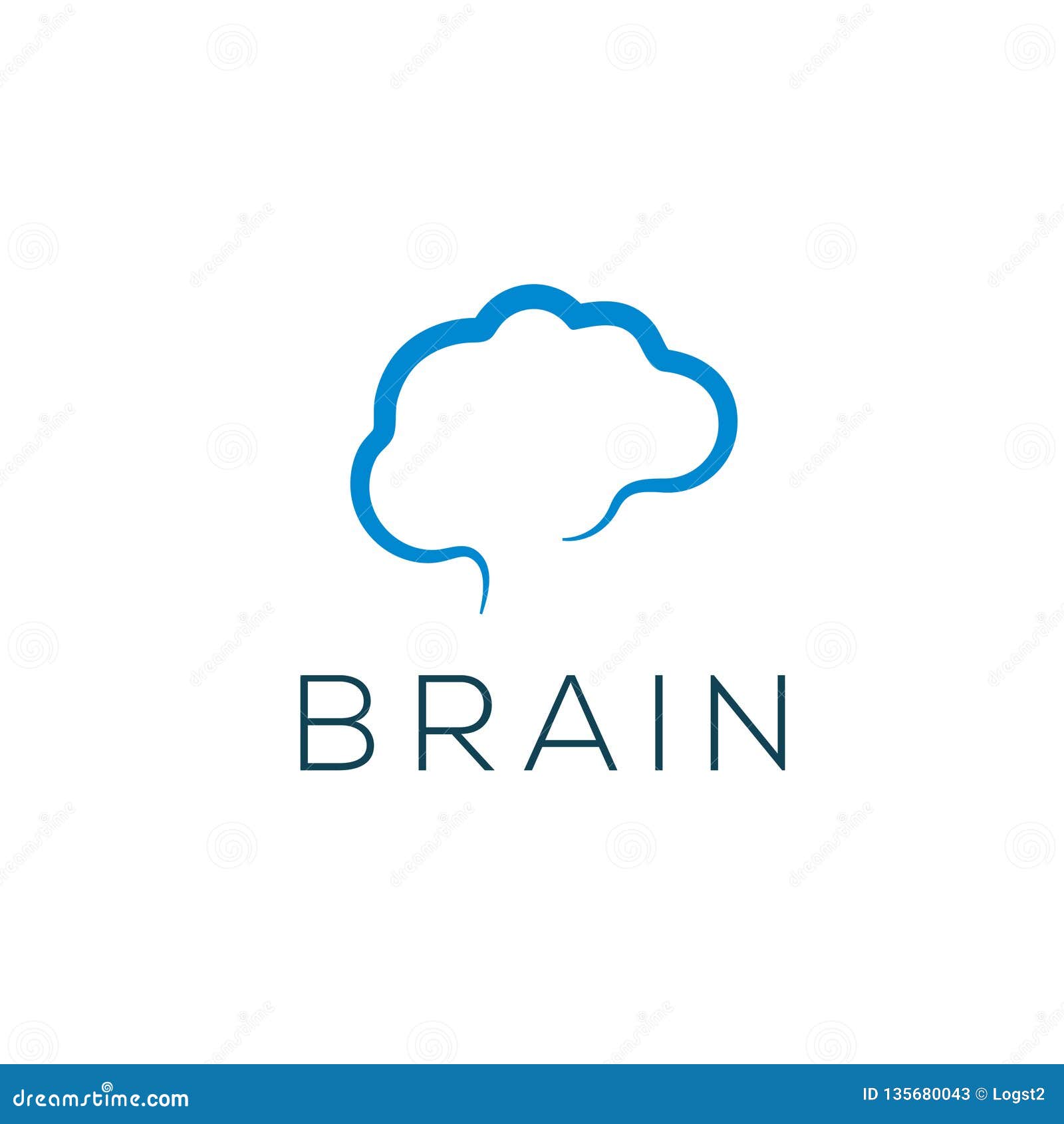 Brain Vector Logo. Brain Icon Stock Vector - Illustration of ...