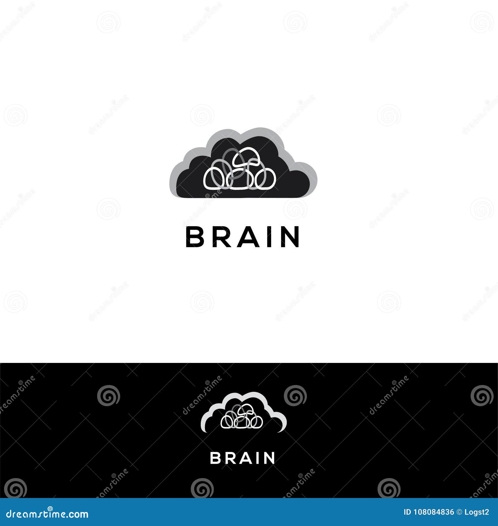 Brain vector logo. stock vector. Illustration of idea - 108084836