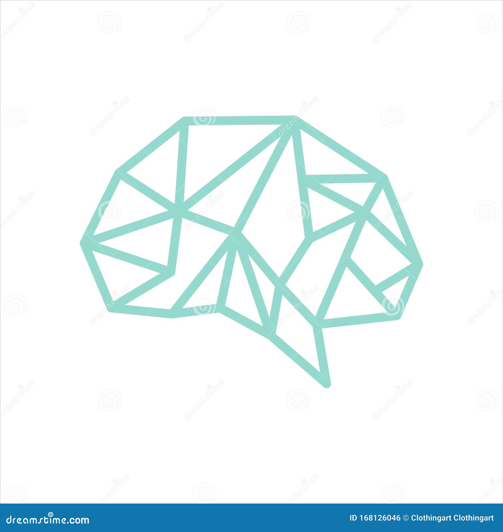 Brain Vector Logo of Modern Geometry Stock Vector - Illustration of ...