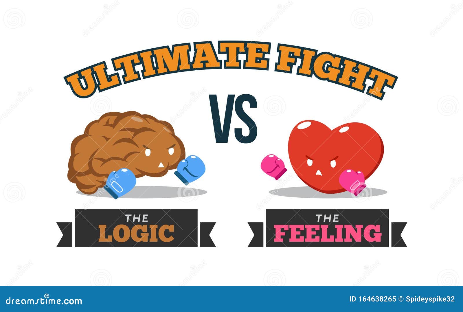 Brain Versus Heart. Logic Versus Feeling Stock Illustration ...