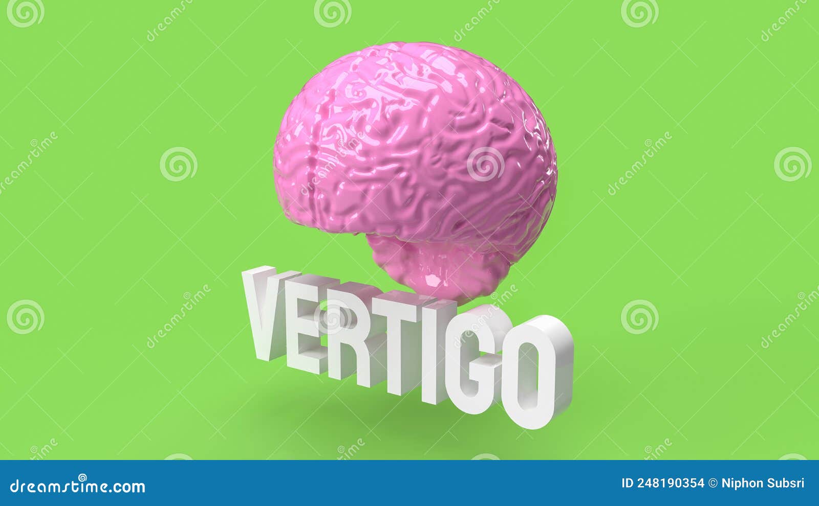 The Brain and Vertigo Text for Sci or Medical Concept 3d Rendering ...