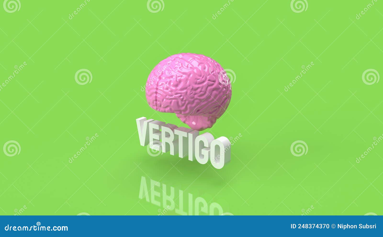 The Brain and Vertigo Text for Sci or Medical Concept 3d Rendering ...