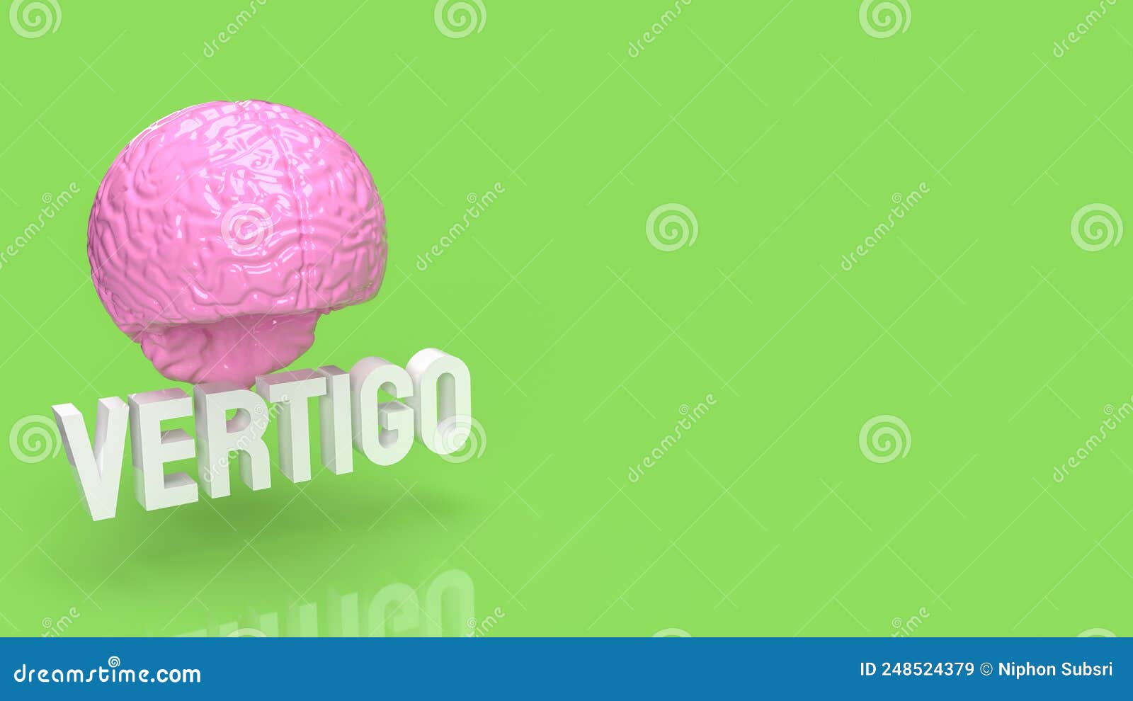 The Brain and Vertigo Text for Sci or Medical Concept 3d Rendering ...