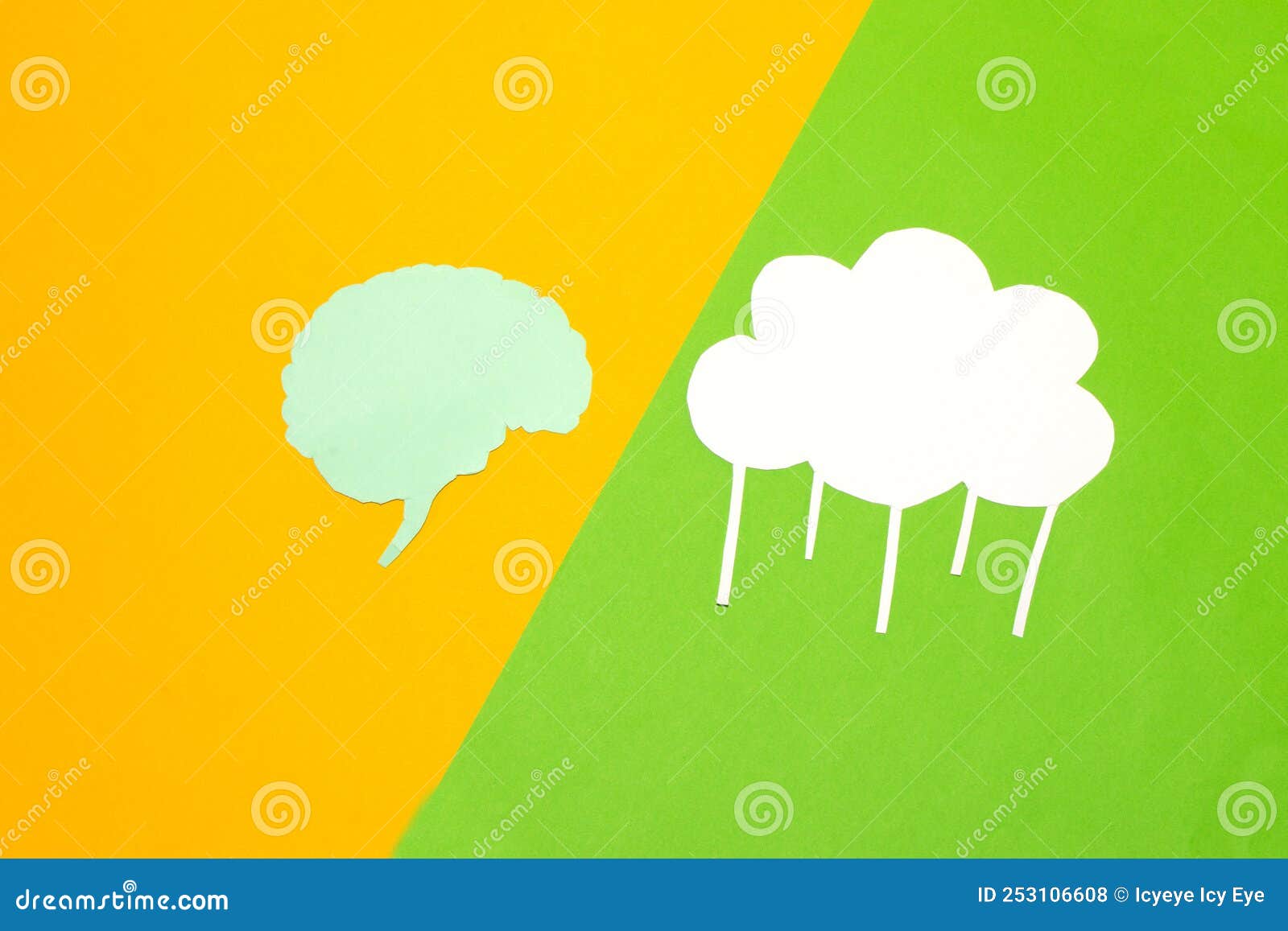 Brain Vs Cloud, Where More Information Can Be Packed, Creative Art ...
