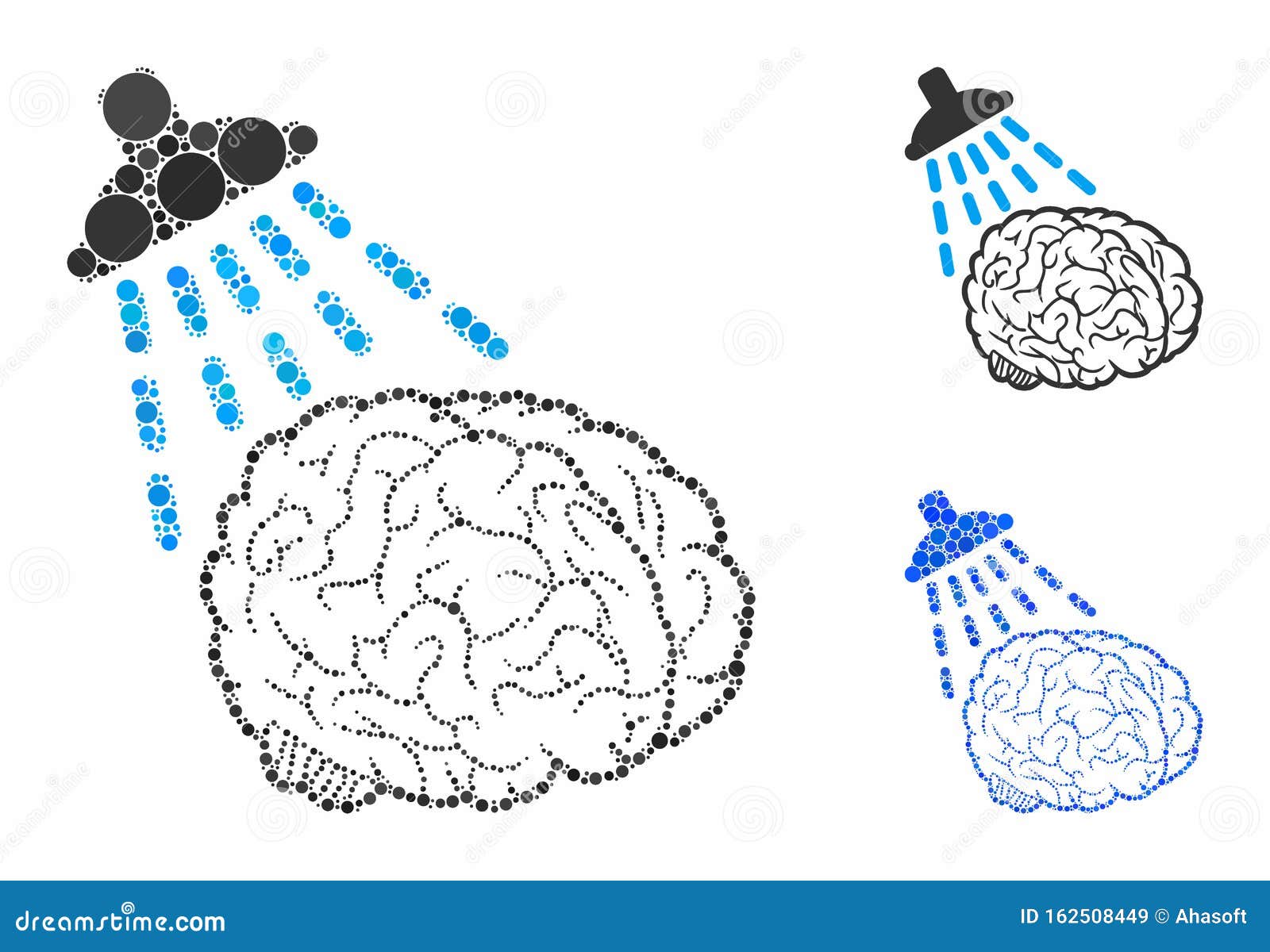 Brain Washing Composition Icon of Spheric Items Stock Vector ...