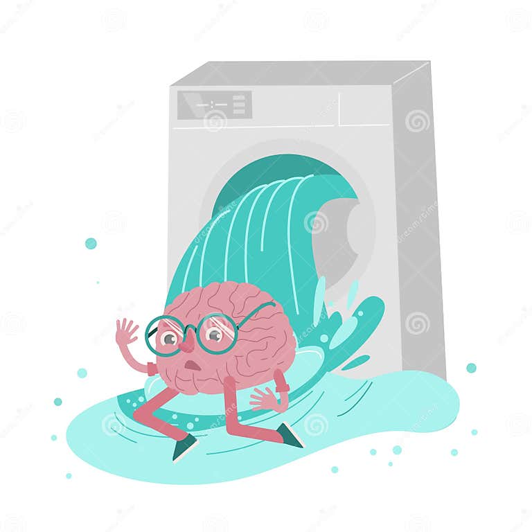 Brain Washing Image with a Creative Character. Stock Vector ...