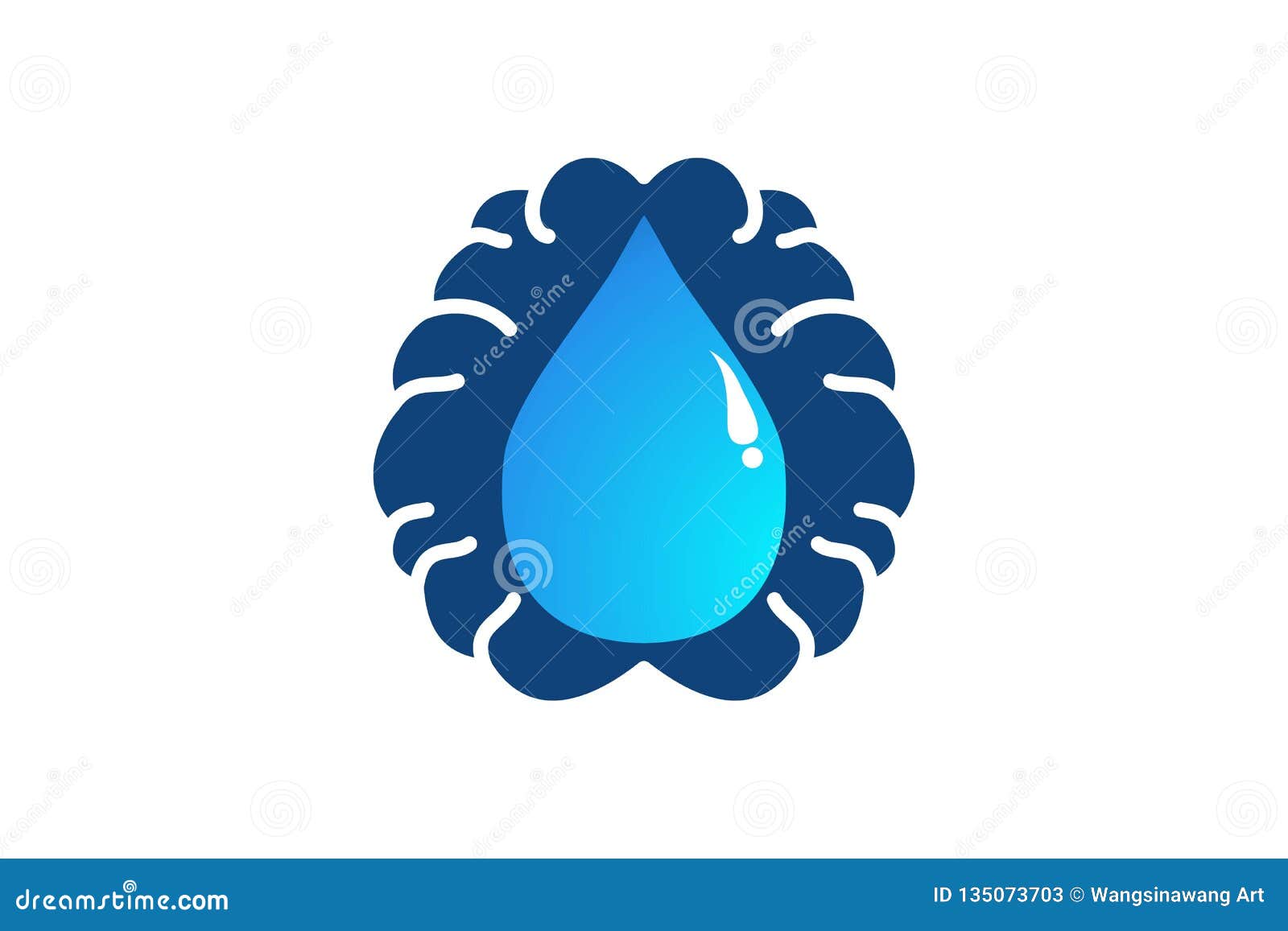Brain and Water Drop Logo Designs Inspiration Isolated on White ...
