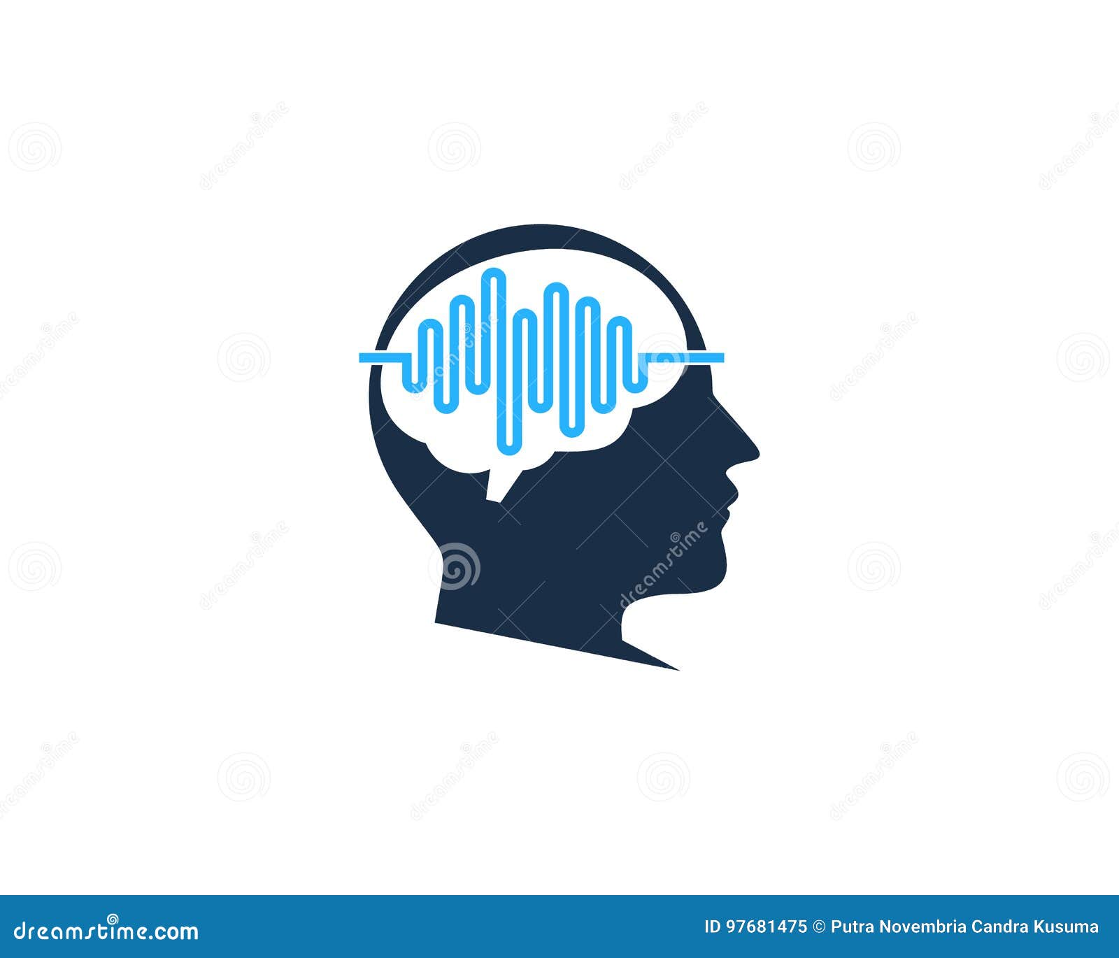 Brain Wave Icon Logo Design Element Stock Vector - Illustration of icon ...