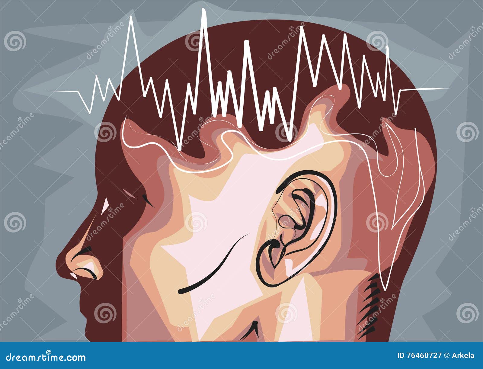 Brain waves eeg stock illustration. Illustration of human - 76460727