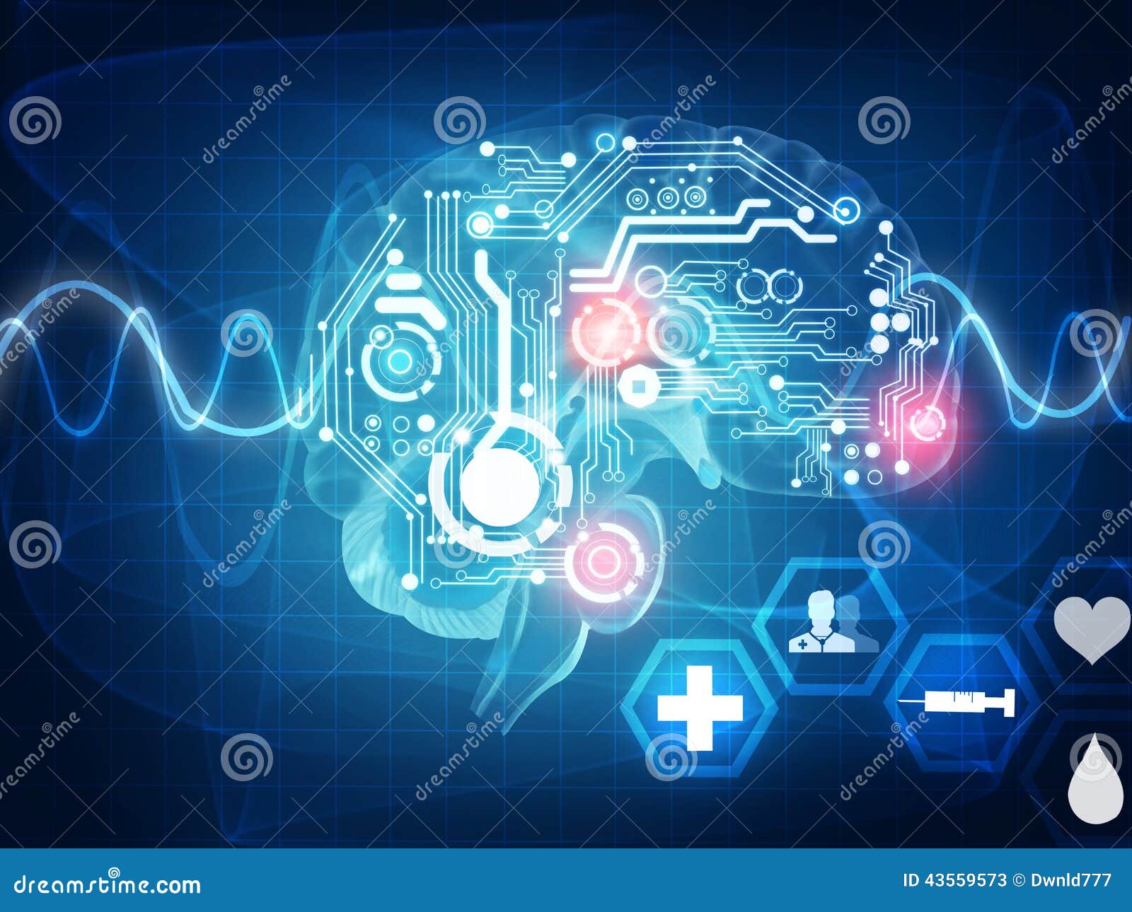 Set Of Brain Waves Oscillation. Beta, Alpha, Theta, Delta, Gamma Brain ...