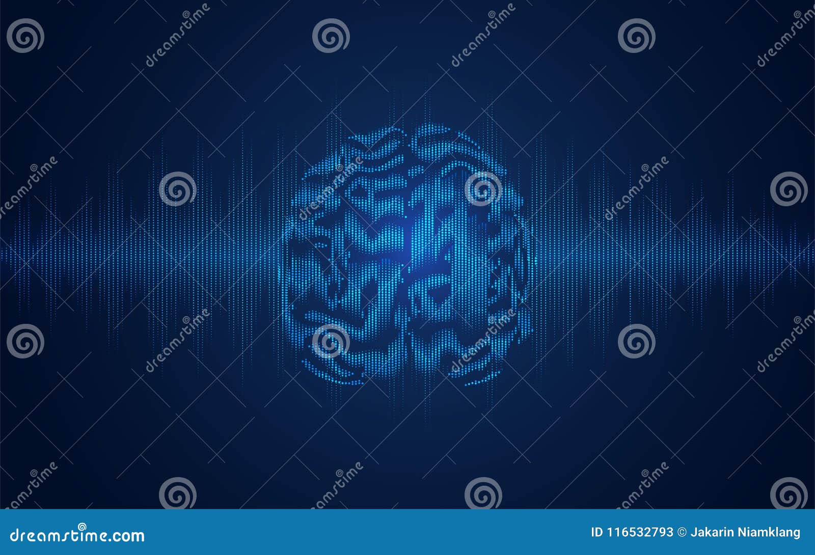 Brain Waves stock vector. Illustration of blue, concept - 116532793