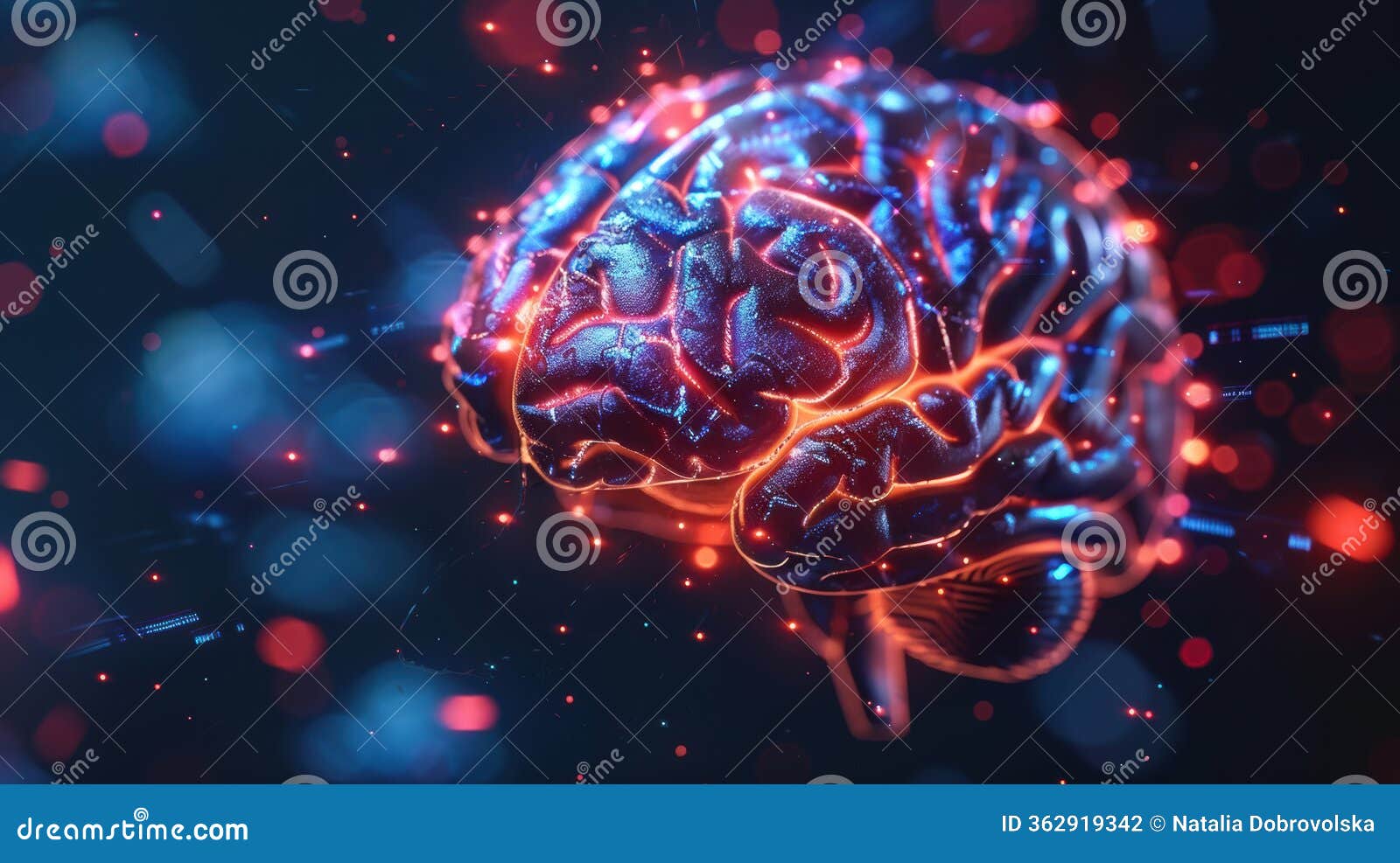 Brain Waves and Neural Connections Showing Deep Thinking and Analysis ...