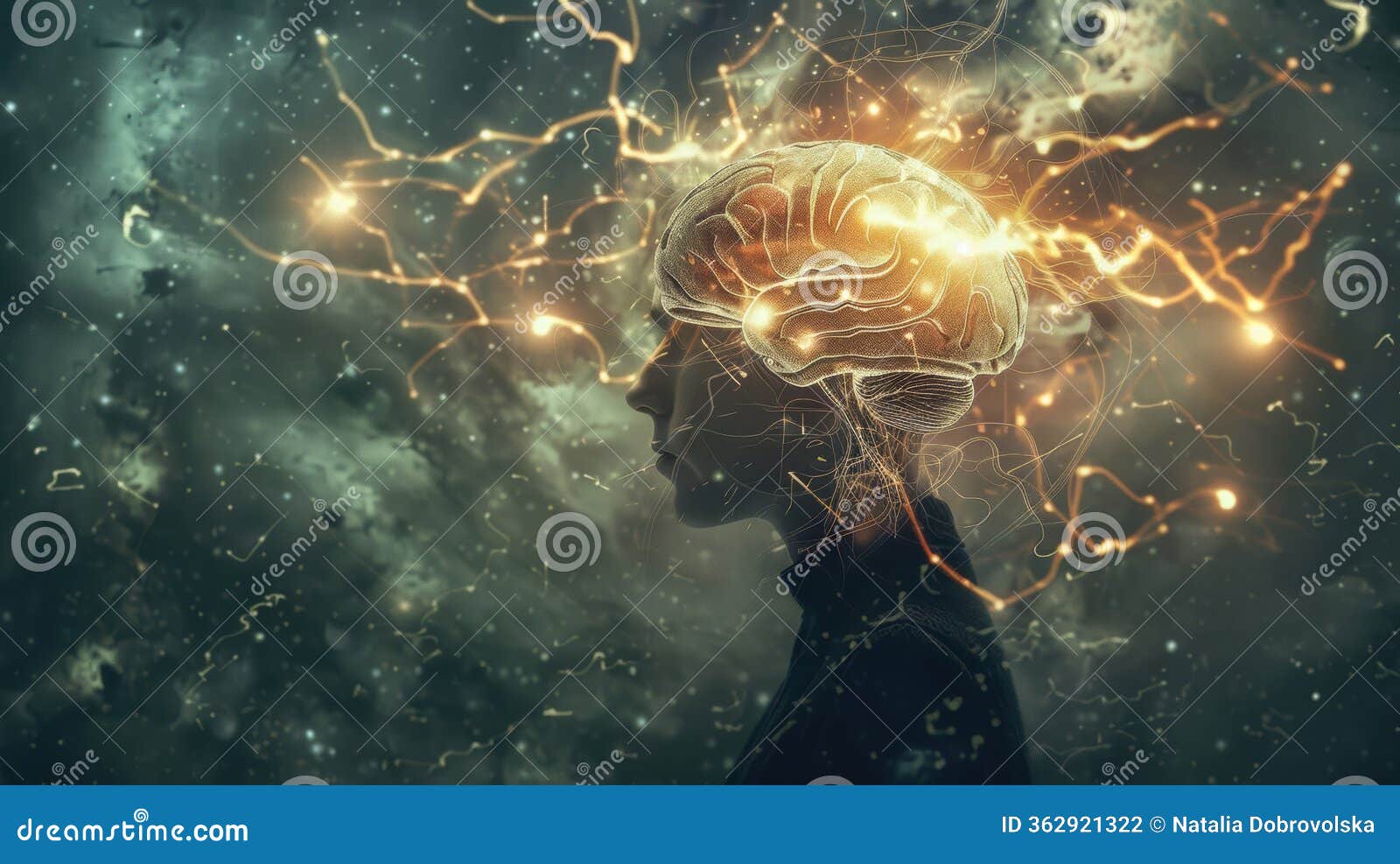 Brain Waves and Neural Connections Showing Deep Thinking and Analysis ...