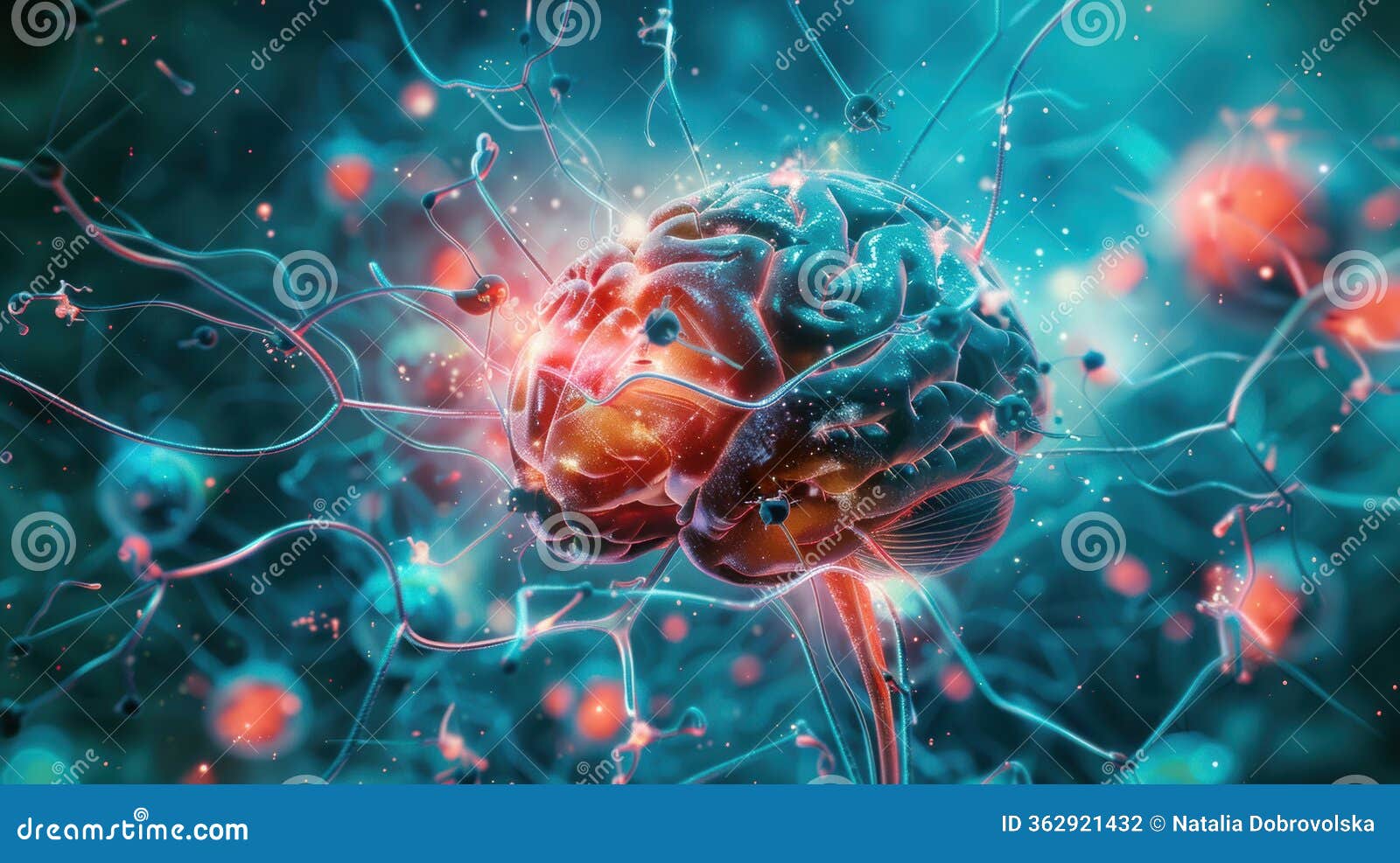 Brain Waves and Neural Connections Showing Deep Thinking and Analysis ...