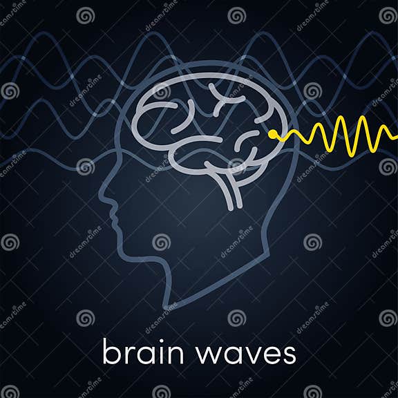 Brain waves vector icon stock illustration. Illustration of mental ...