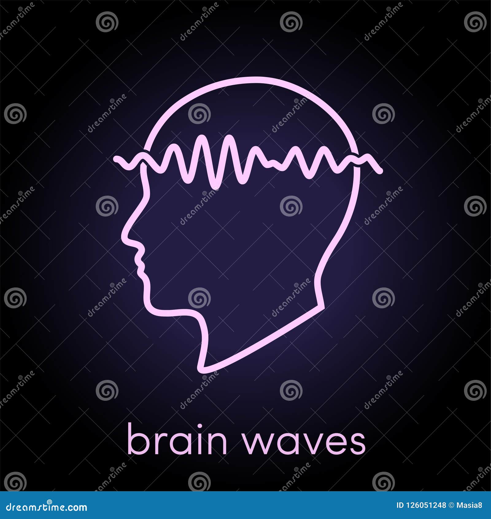Brain waves vector icon stock illustration. Illustration of data ...