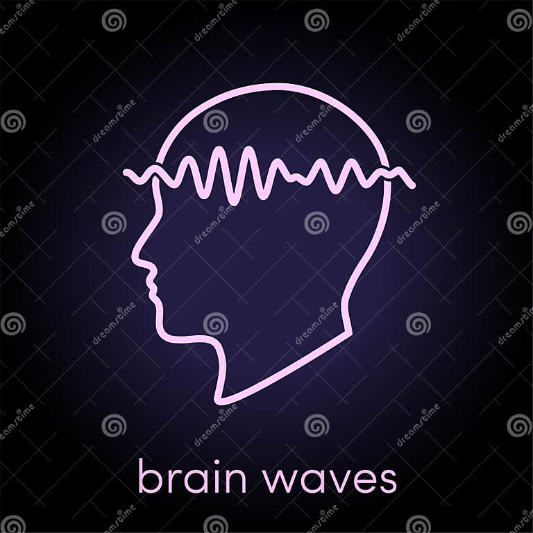 Brain waves vector icon stock illustration. Illustration of data ...