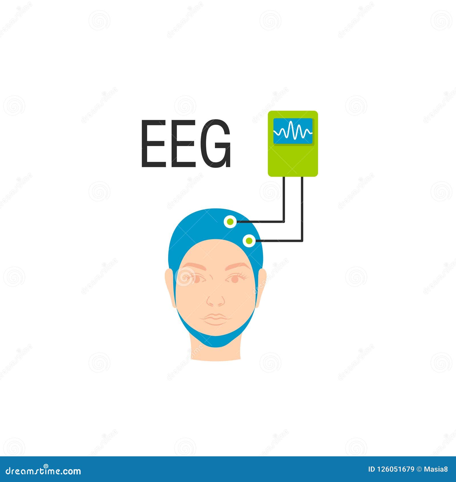 Brain waves vector icon stock illustration. Illustration of impulses ...