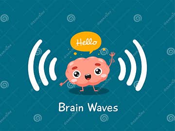 The Brain is Waving Hand. Isolated Vector Illustration Stock ...