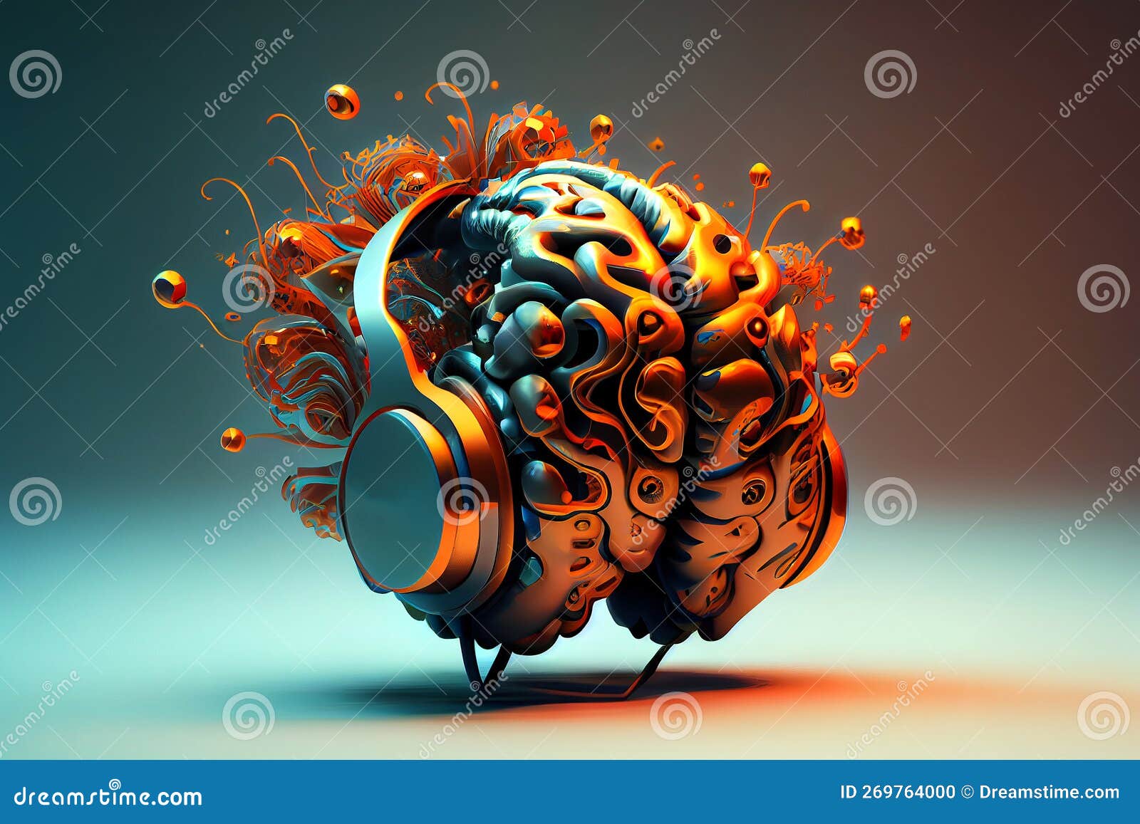 A Brain Wearing Headphones, Representing The Power Of Music To ...