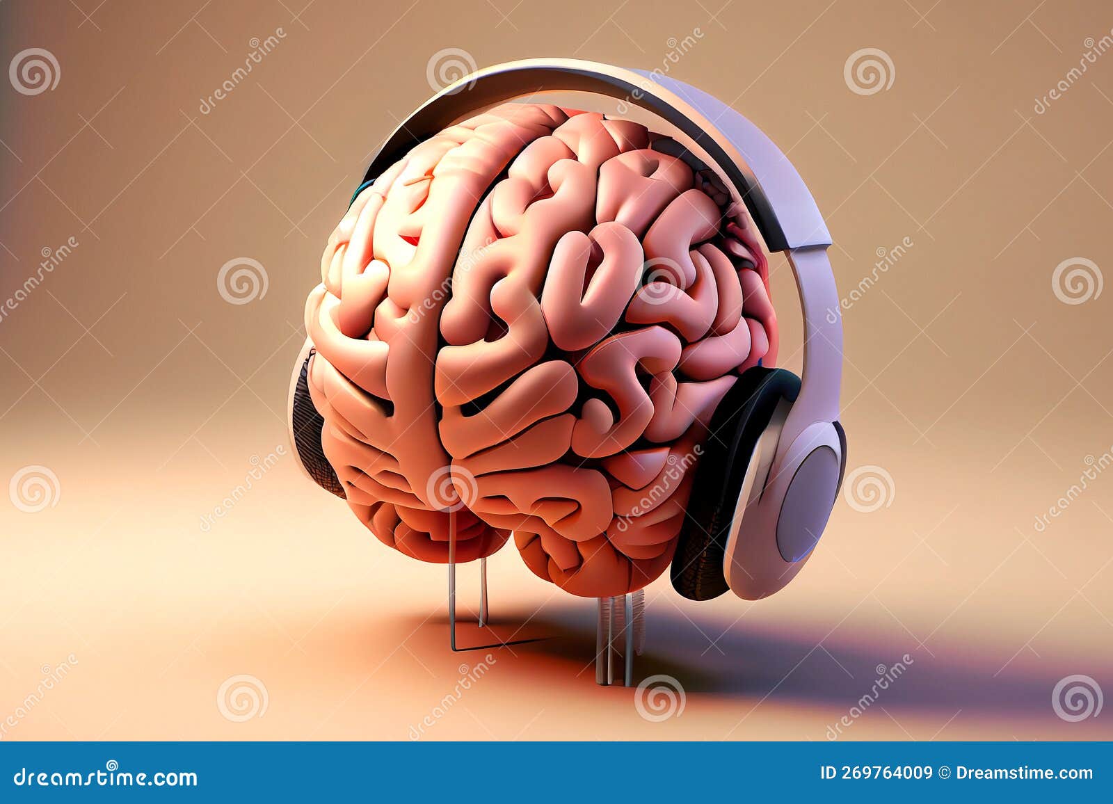 A Brain Wearing Headphones, Representing The Power Of Music To ...