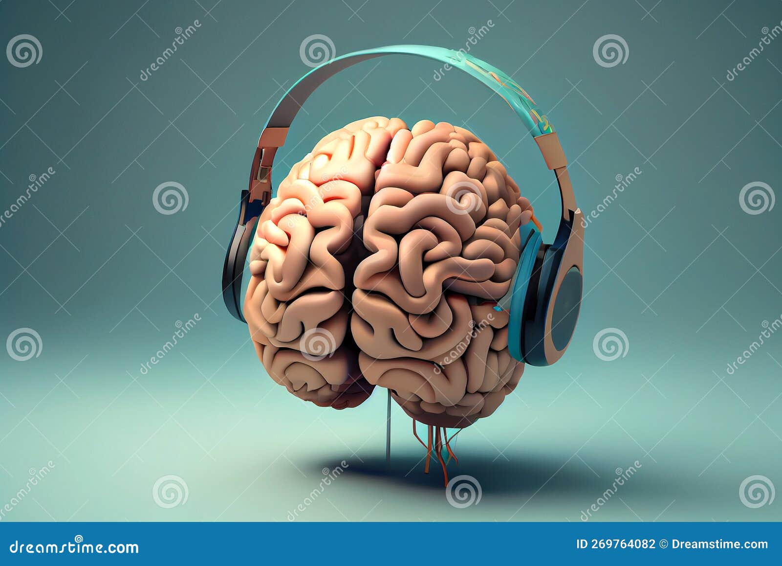 A Brain Wearing Headphones, Representing The Power Of Music To ...