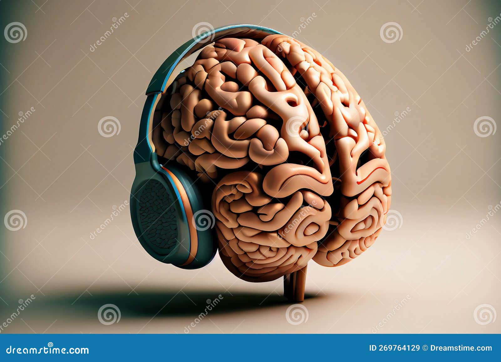 A Brain Wearing Headphones, Representing The Power Of Music To ...