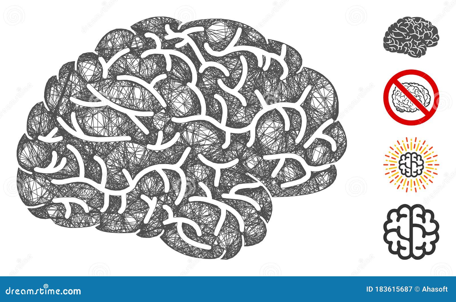 Brain Web Vector Mesh Illustration Stock Illustration - Illustration of ...