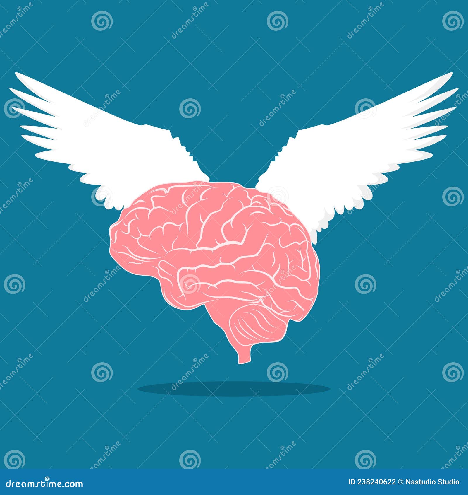 A Brain with Wings that Can Fly. Independent Thinking. Vector Eps Stock ...