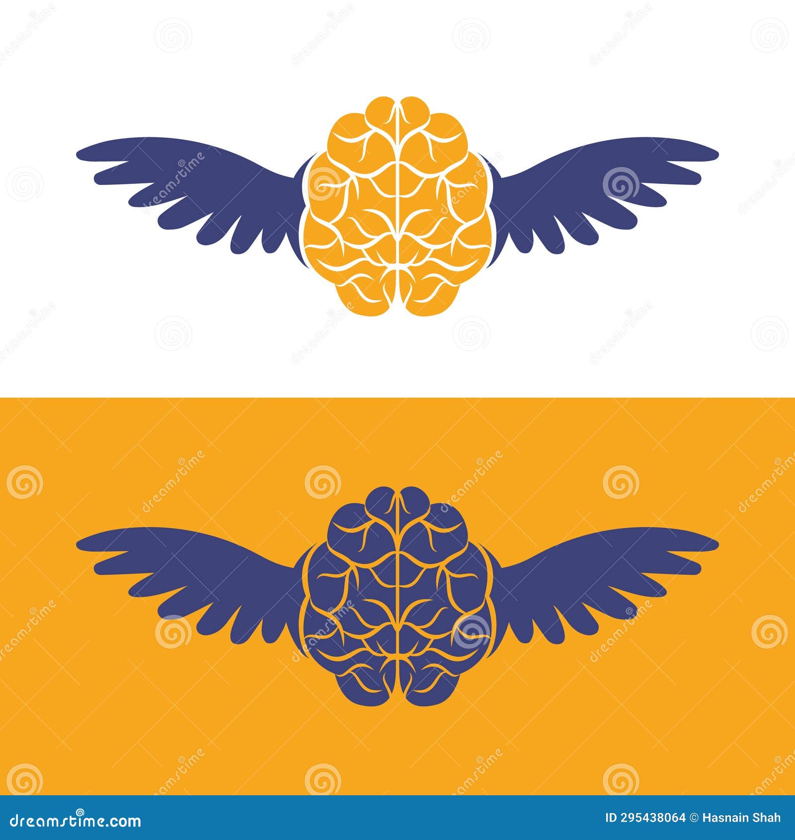 Brain with Wings Concept Vector Design Stock Vector - Illustration of ...