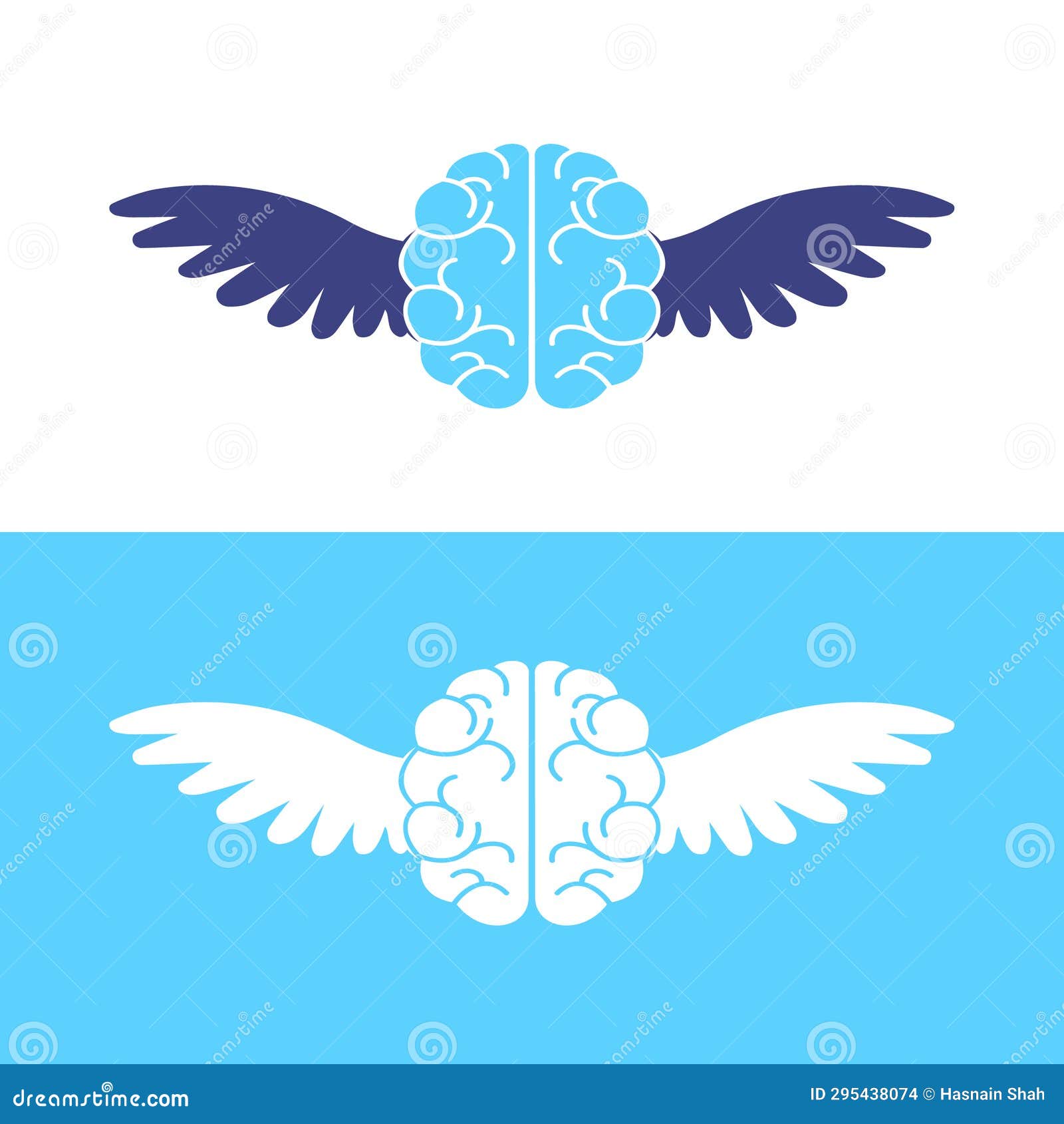 Brain with Wings Concept Vector Design Stock Vector - Illustration of ...