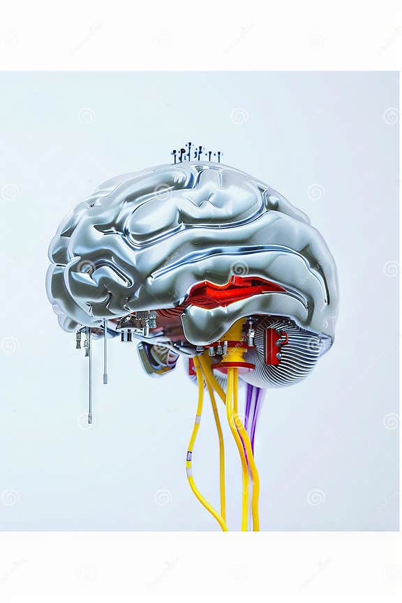 A Brain with Wires and a Computer Stock Image - Image of rope, wires ...