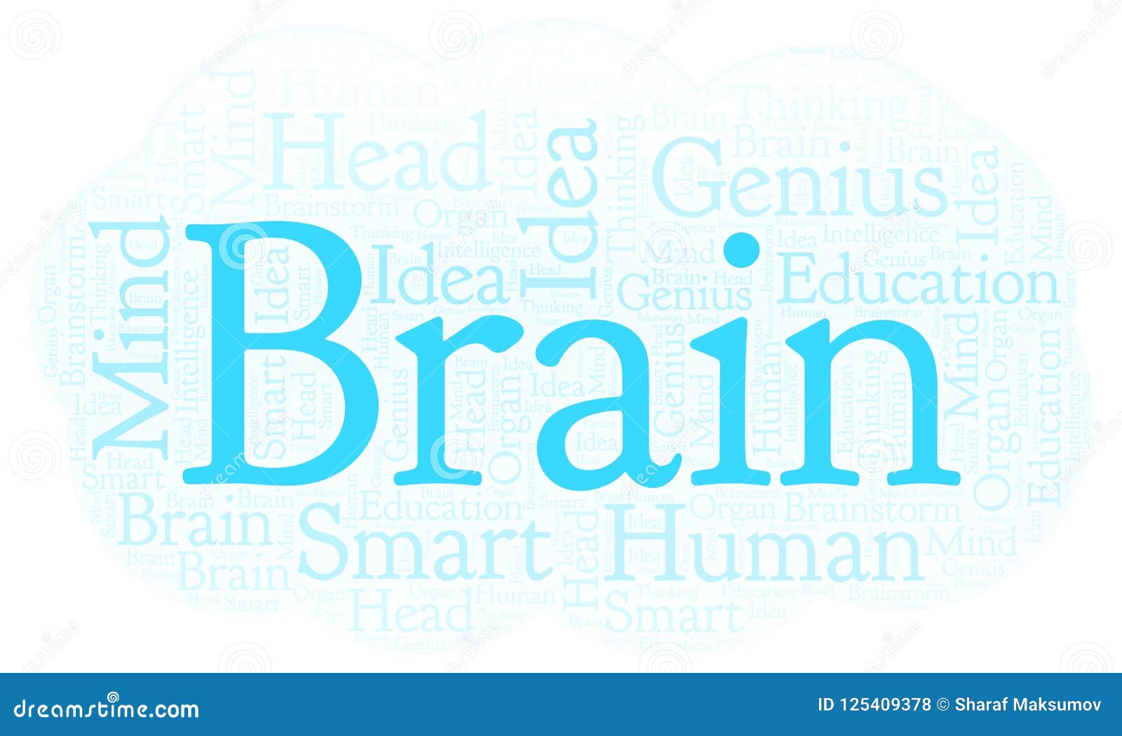 Brain Word Cloud illustration stock. Illustration du éducation - 125409378