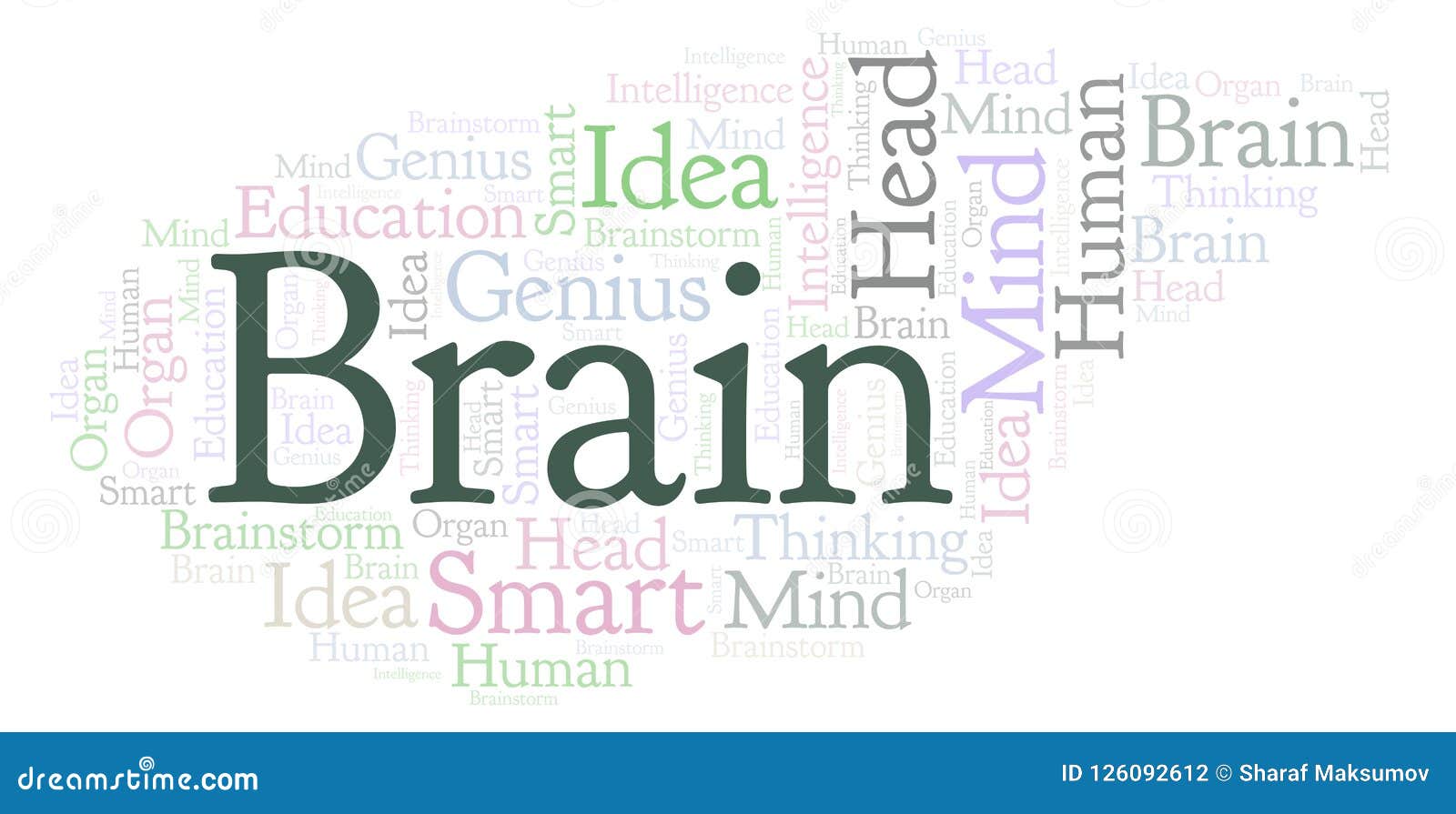 Brain Word Cloud stock de ilustración. Ilustración de saludo - 126092612