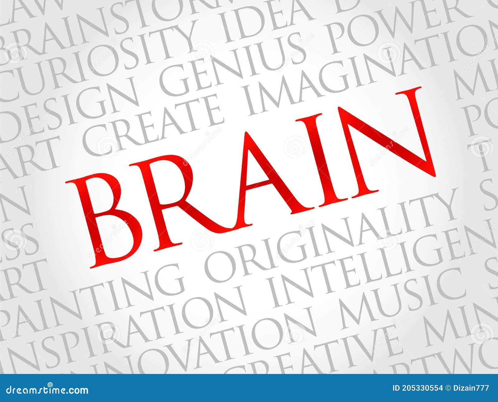 Brain word cloud stock illustration. Illustration of mindset - 205330554