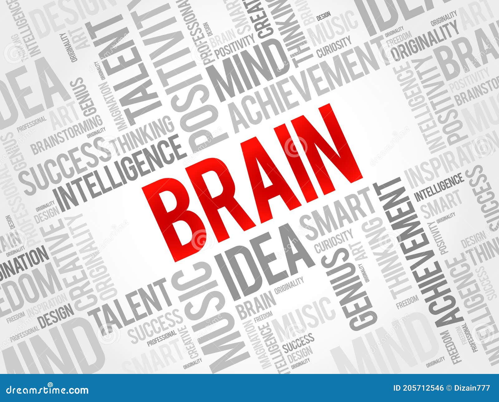 Brain word cloud stock illustration. Illustration of language - 205712546