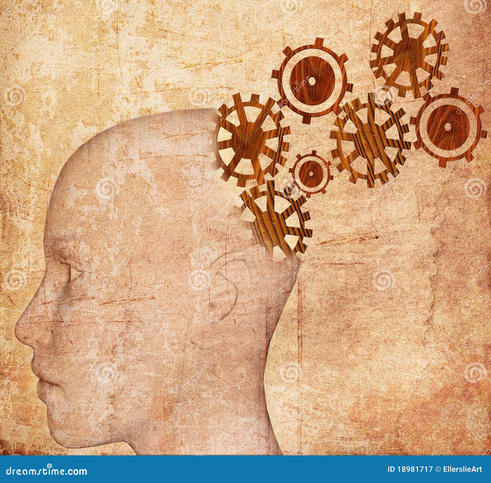 Brain work stock illustration. Illustration of paper - 18981717