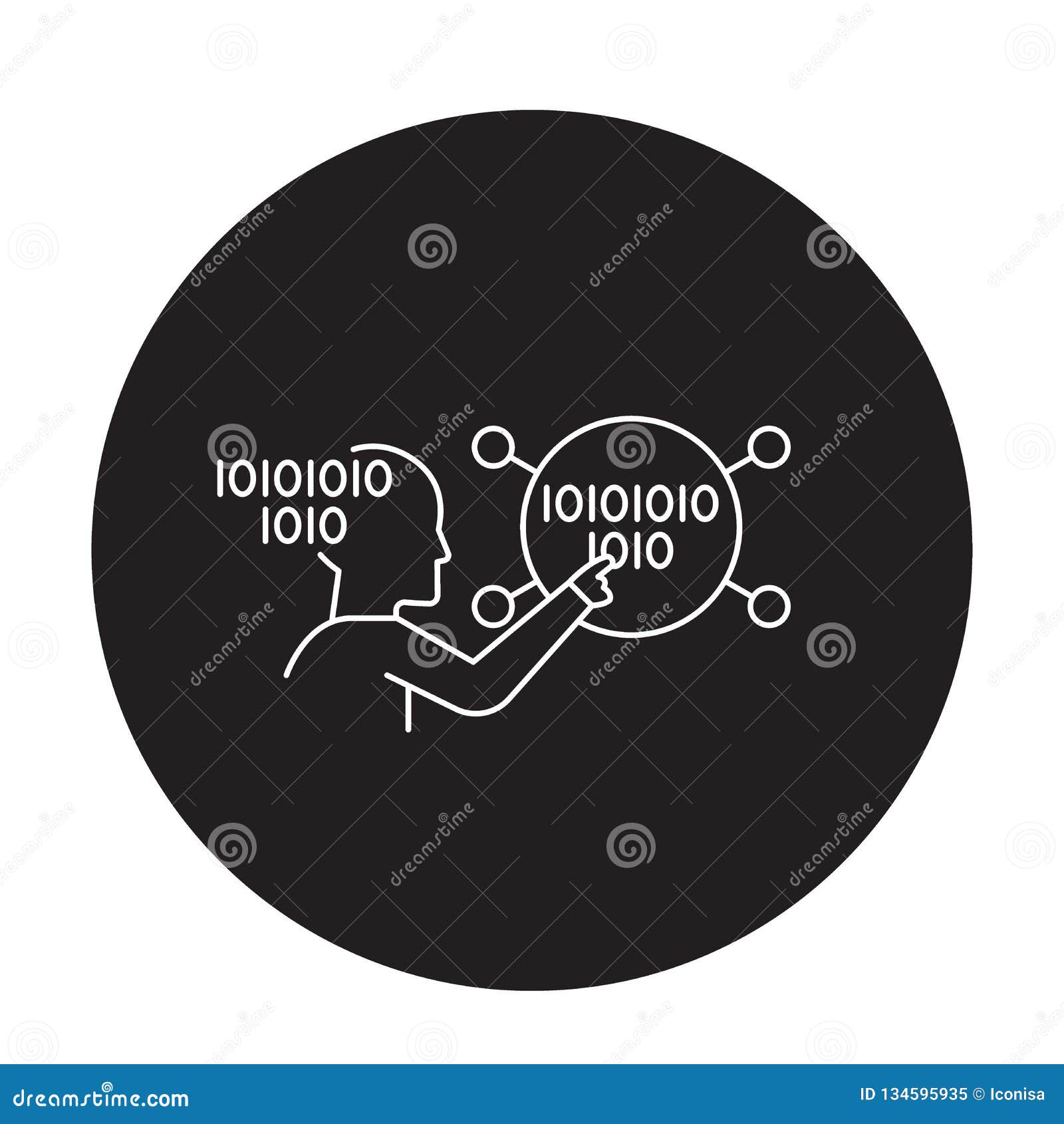 Brain Work Black Vector Concept Icon. Brain Work Flat Illustration ...
