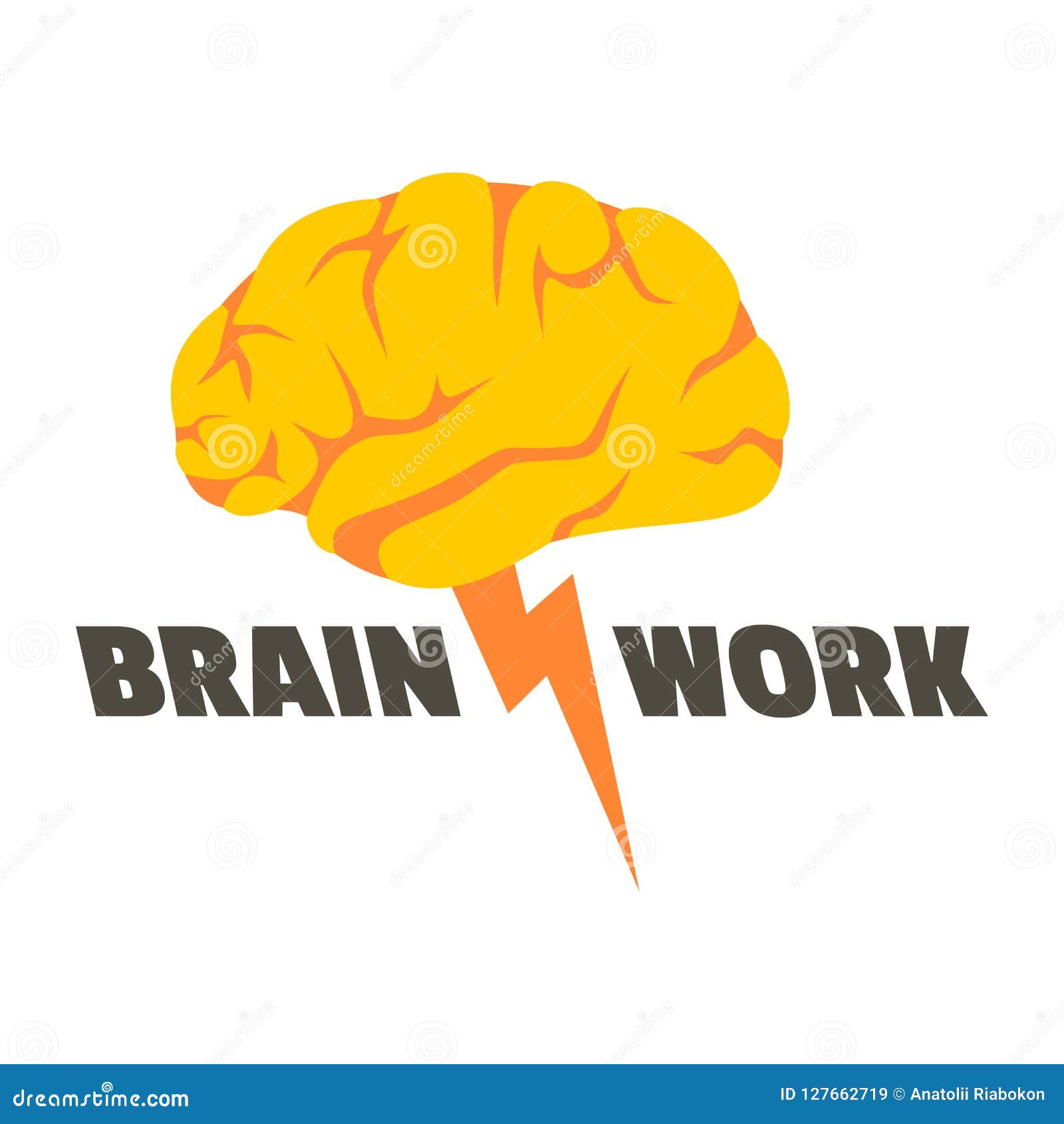 Brain Work Logo, Flat Style Stock Vector - Illustration of critical ...