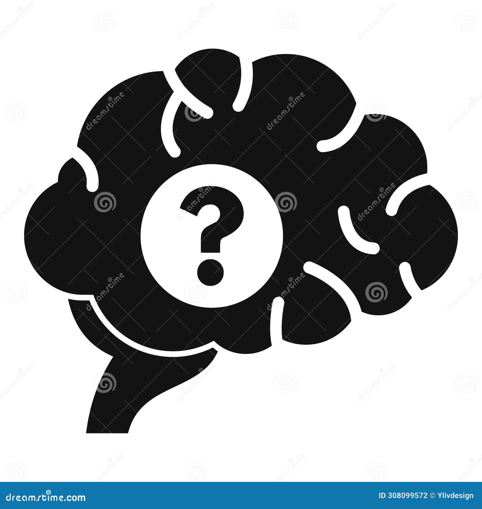 Brain Work Memory Icon Simple Vector. Dementia Head Stock Vector ...