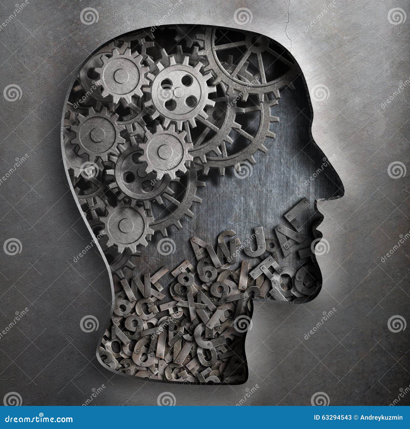 Brain Work Model. Thinking, Psychology Stock Image - Image of face ...